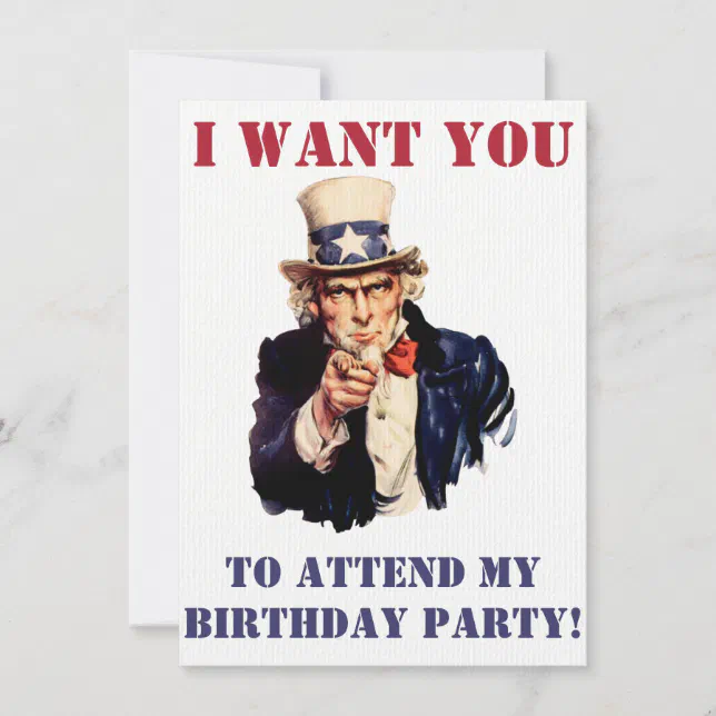 Uncle Sam wants you! Invitation | Zazzle