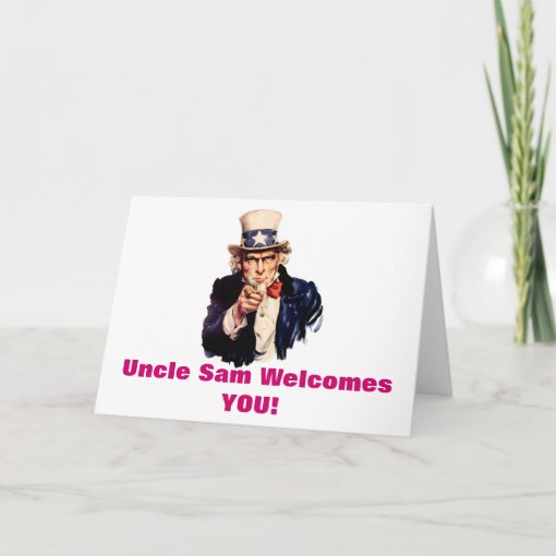 Uncle Sam Welcomes You card | Zazzle