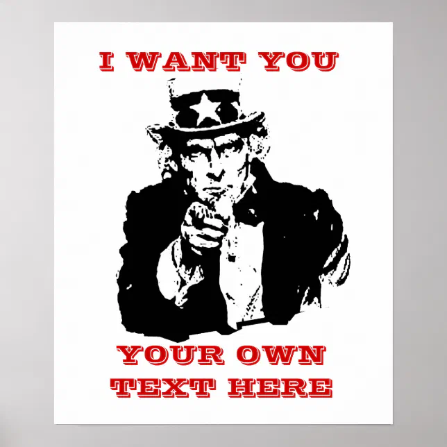 Uncle Same Poster "I want you" Custom Poster | Zazzle