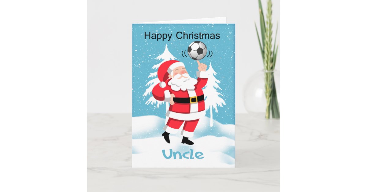 Uncle Soccer / Football Christmas Greeting Card | Zazzle