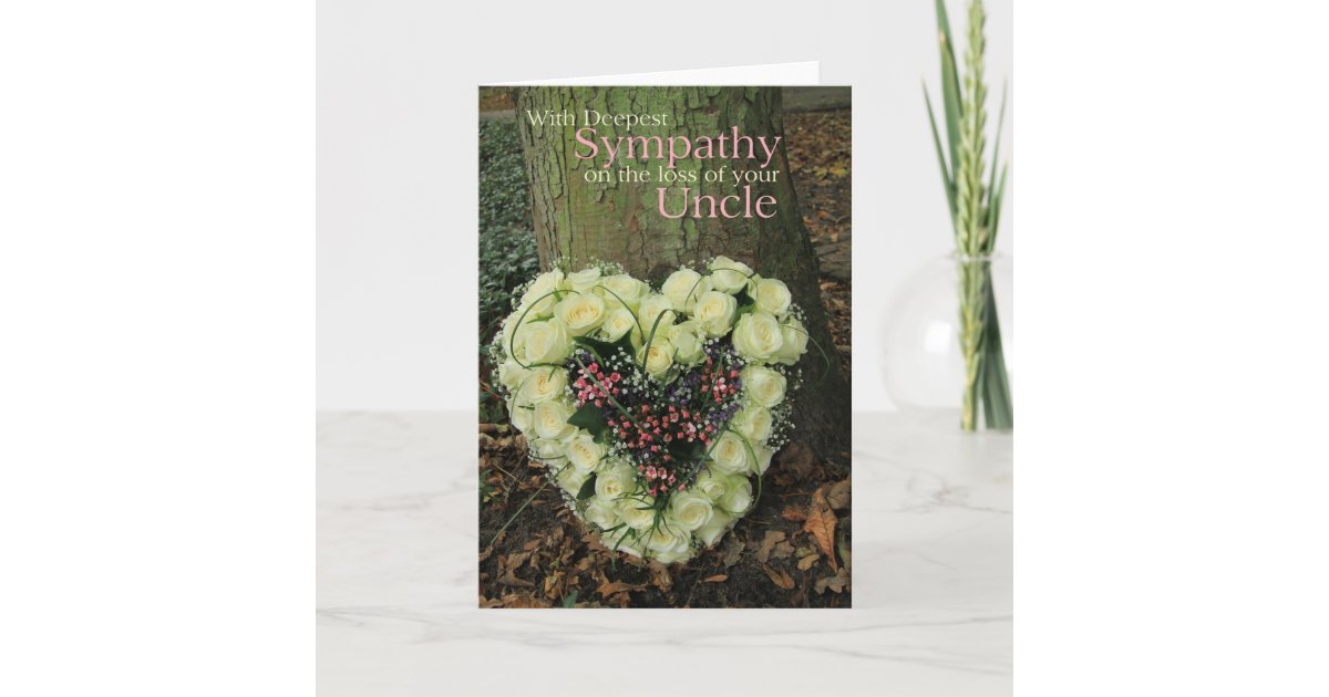 Uncle Sympathy card with Roses | Zazzle