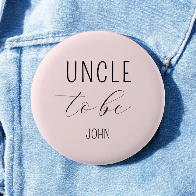 Uncle to Be Pink Baby Shower Button | Zazzle