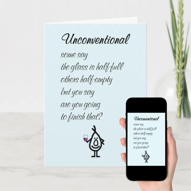 Unconventional - A Funny Thinking Of You Poem Card | Zazzle