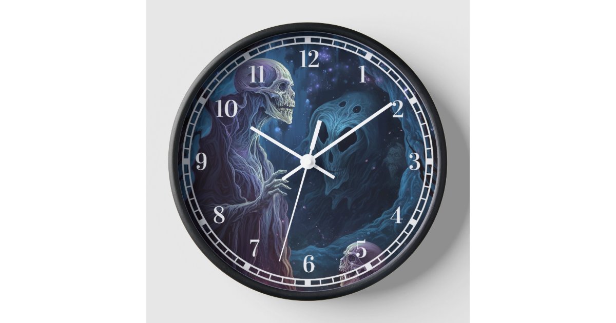 Undead Skeleton Creatures Horror Art Clock | Zazzle