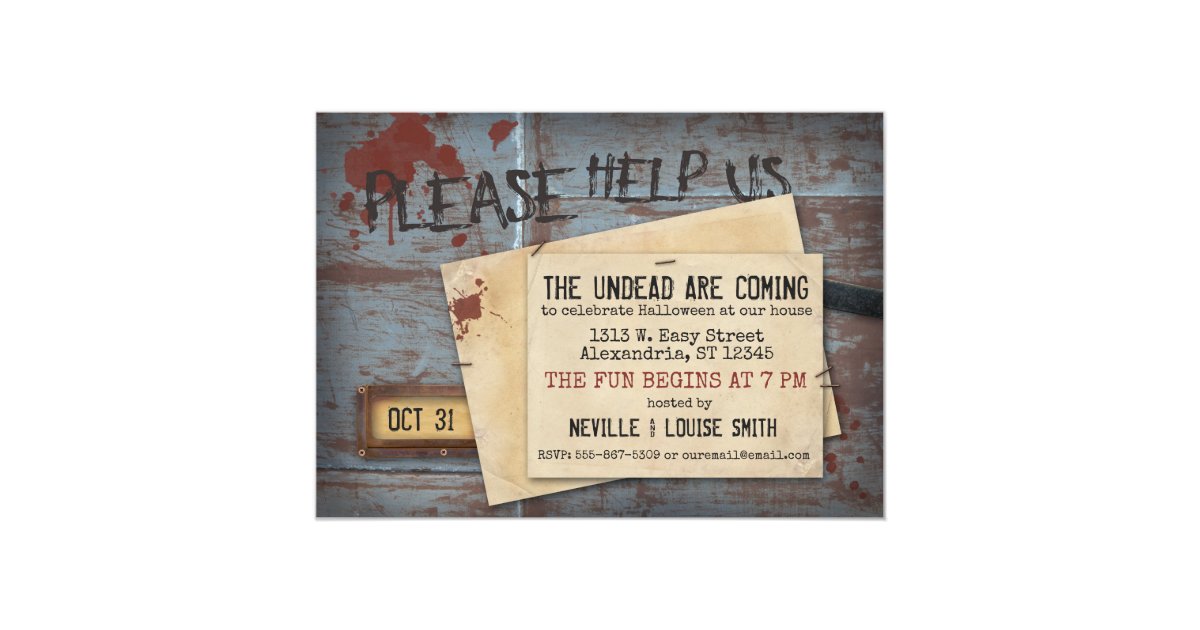 Undead Zombie Halloween | Creepy Invitation | Zazzle.com