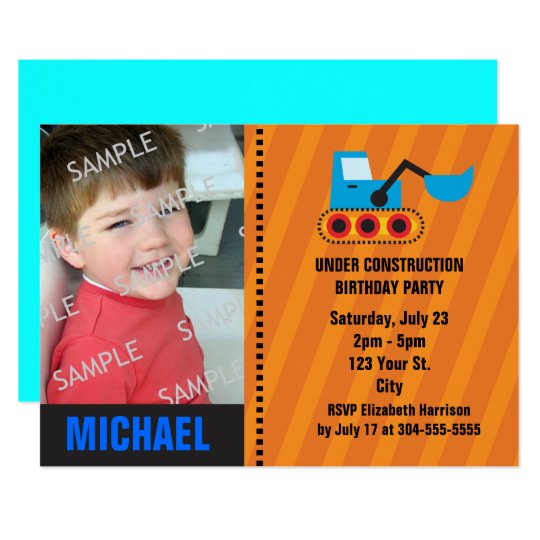 Under Construction Birthday Invitation | Zazzle.com