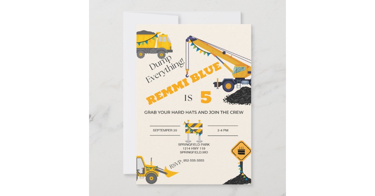 Under Construction! Birthday Invitation | Zazzle
