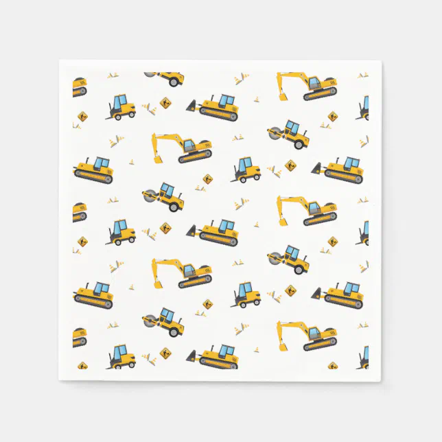 Under Construction Dump Trucks Party Decorations Napkins | Zazzle