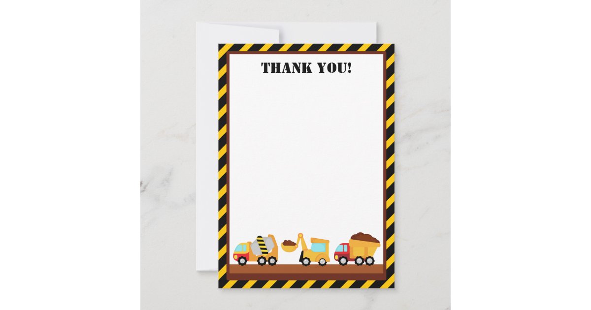 UNDER CONSTRUCTION Thank You Notes | Zazzle.com