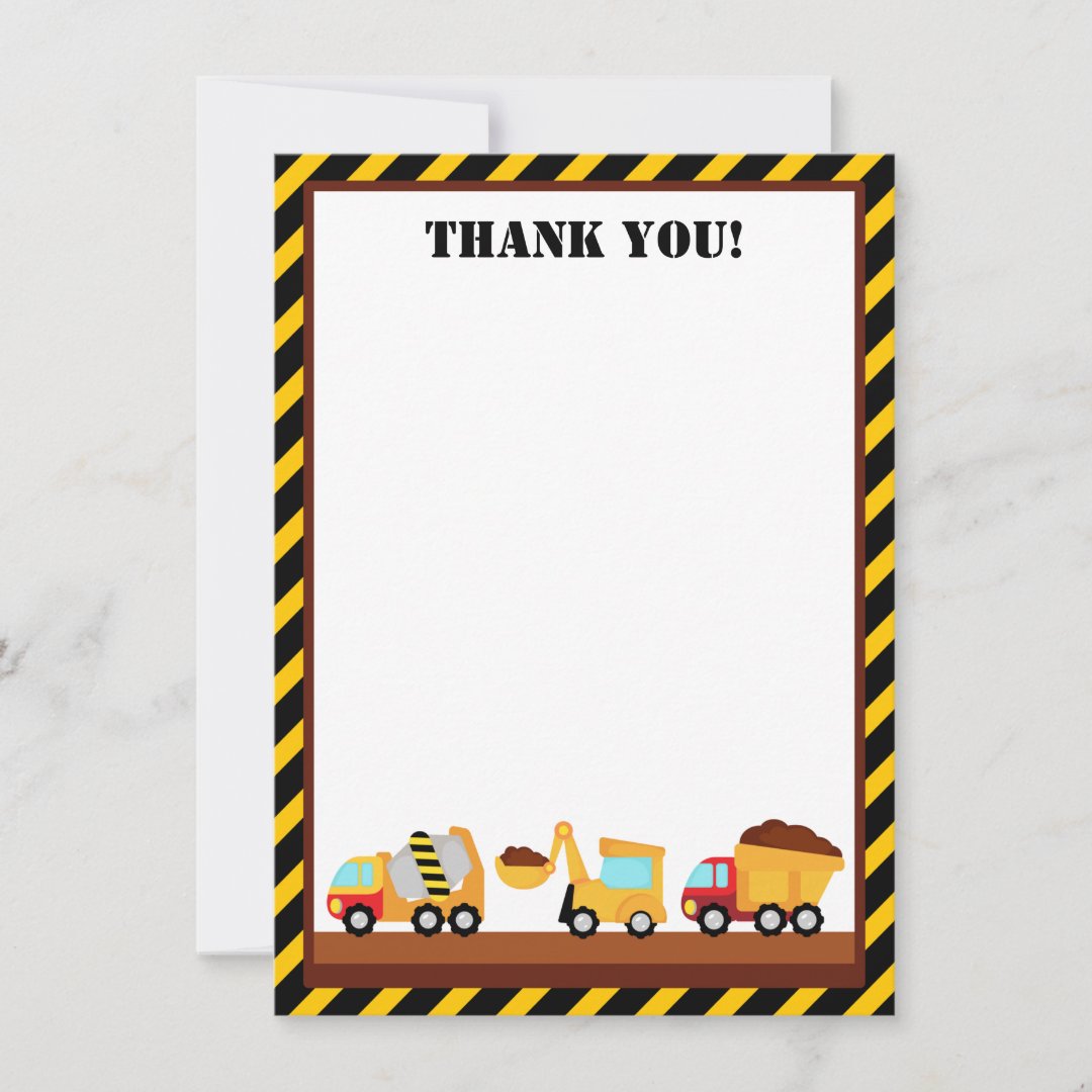 UNDER CONSTRUCTION Thank You Notes | Zazzle