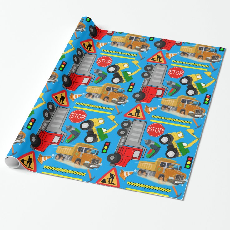 Under construction | wrapping paper | Zazzle