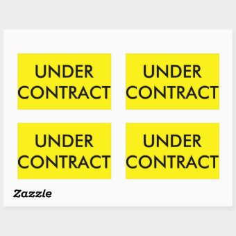 UNDER CONTRACT Sticker for Real Estate Sign | Zazzle