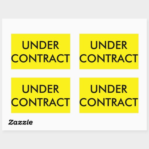 UNDER CONTRACT Sticker for Real Estate Sign | Zazzle