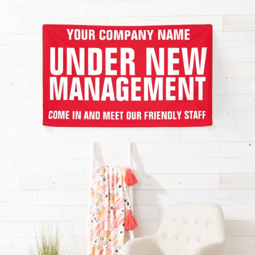 Under new management business signage banner | Zazzle