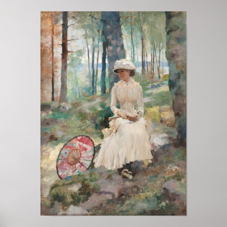 Under the birches CC0954 Albert Edelfelt Small Poster | Zazzle