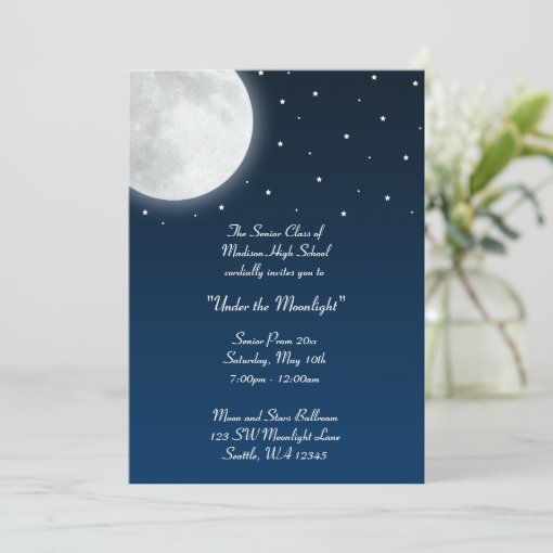 Under the Moonlight Party Dance Prom Formal Invitation | Zazzle