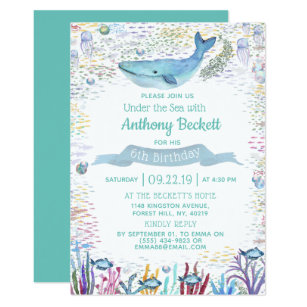 Sea Life Birthday Invitations | Zazzle