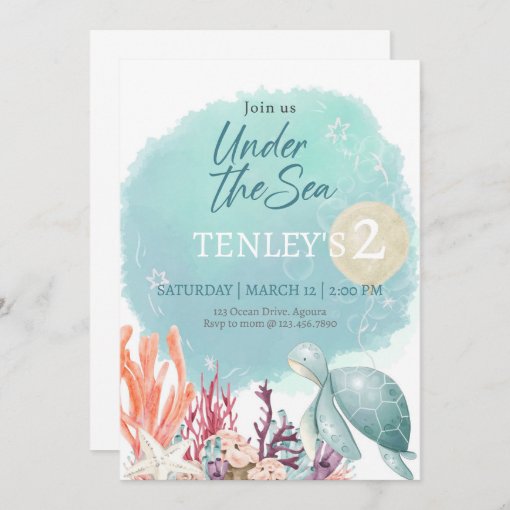 Under the Sea, ANY AGE, Editable, Splish Splash Invitation | Zazzle