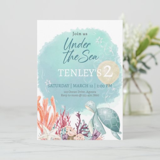 Under the Sea, ANY AGE, Editable, Splish Splash Invitation | Zazzle