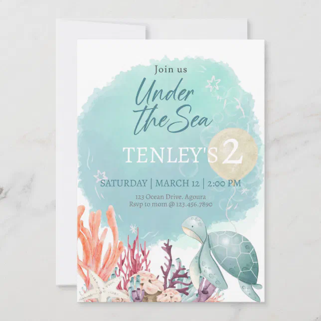 Under the Sea, ANY AGE, Editable, Splish Splash Invitation | Zazzle