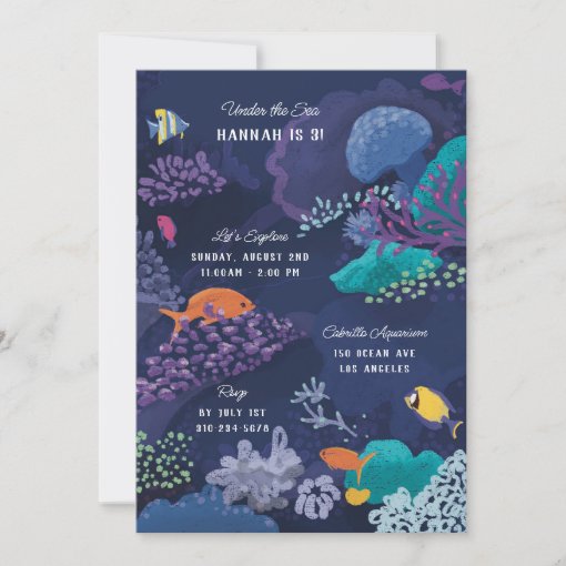 Under the Sea Aquarium Kid's Birthday Party Invitation | Zazzle