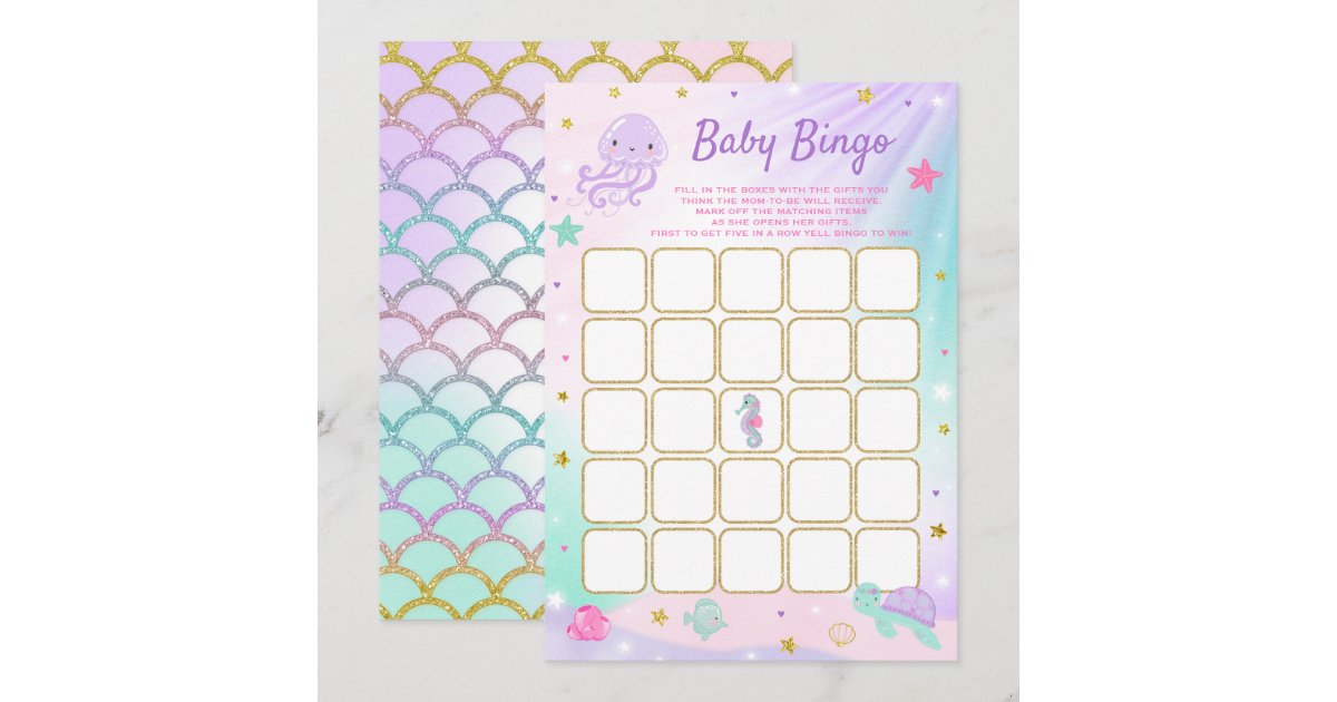 Under The Sea Baby Shower Bingo Card Game | Zazzle