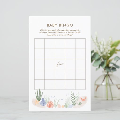 Under the Sea Baby Shower Bingo Game | Zazzle