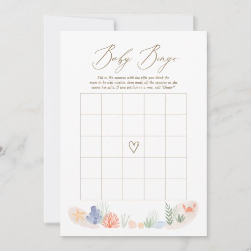 Under the Sea Baby Shower Bingo Game Invitation | Zazzle