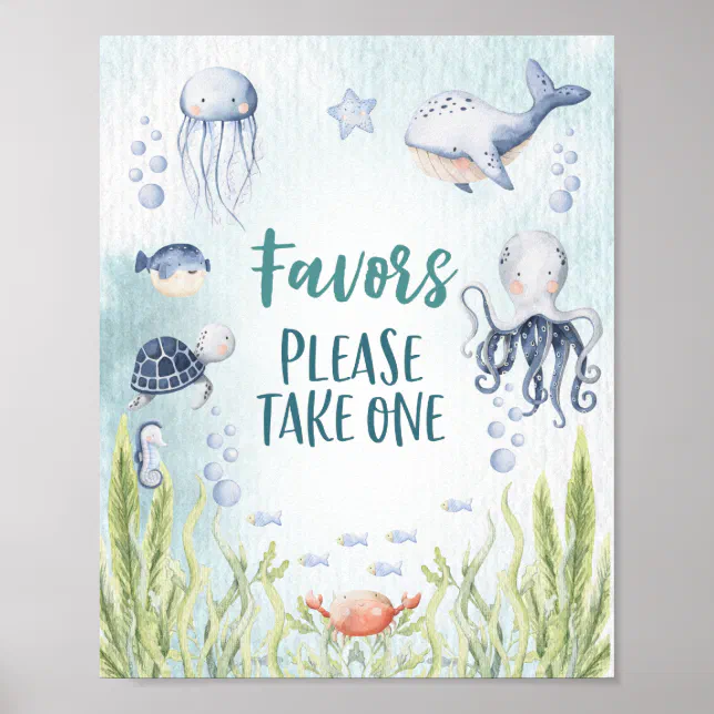 Under The Sea Baby Shower Favors Poster | Zazzle
