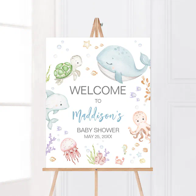 Under The Sea Baby Shower Welcome Poster | Zazzle