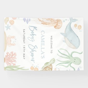 Under The Sea Baby Shower Welcome Sign Banner | Zazzle
