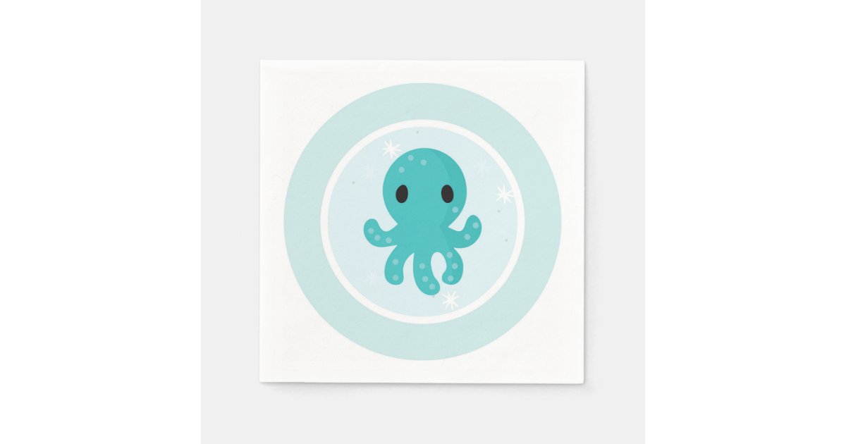 Under the Sea Birthday Party Octopus Napkins | Zazzle