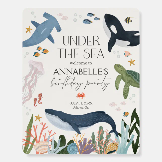 Under The Sea Birthday Party Welcome Sign | Zazzle