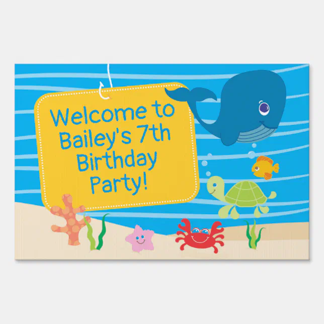Under the Sea Birthday Sign | Zazzle