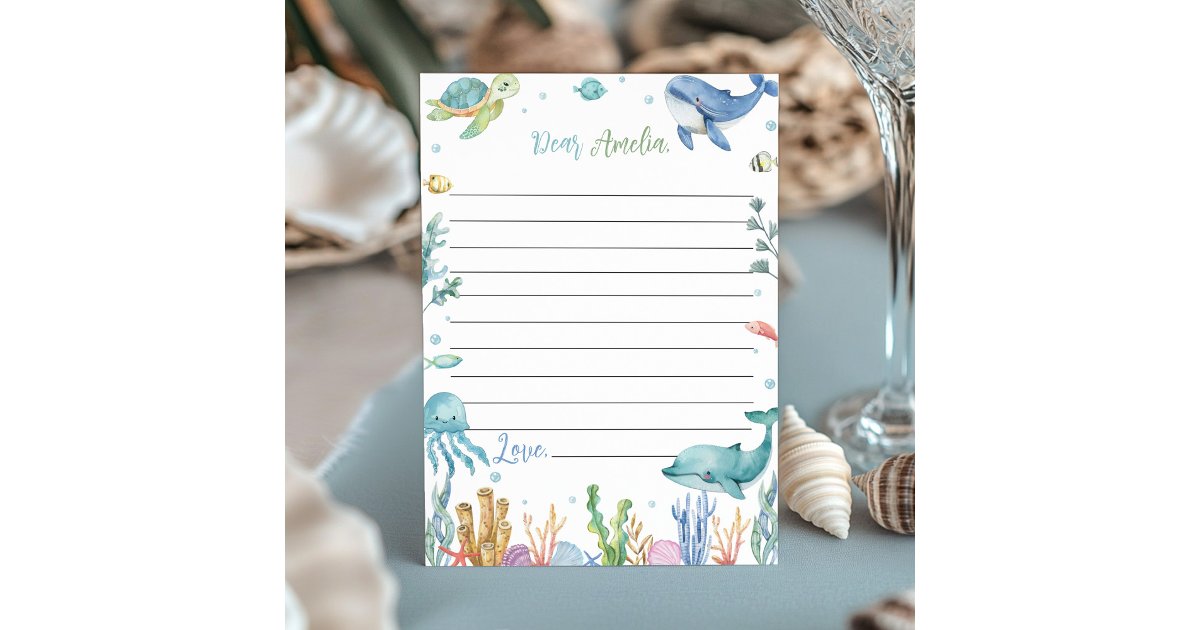 Under the Sea Birthday Time Capsule Message Card | Zazzle