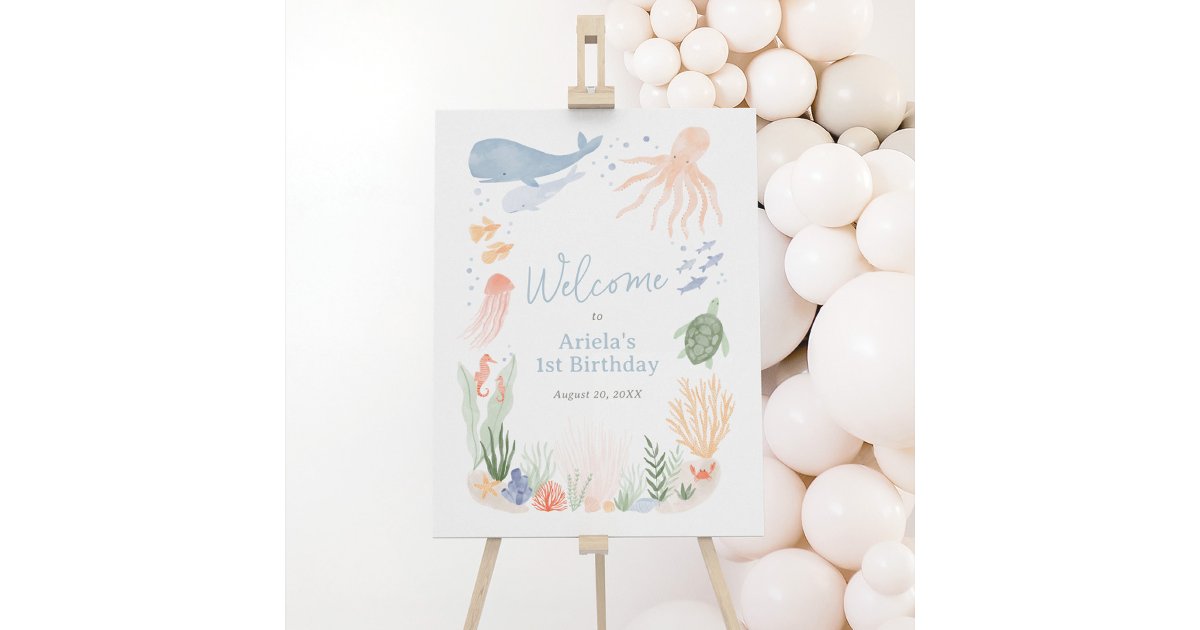 Under the Sea Birthday Welcome Sign | Zazzle