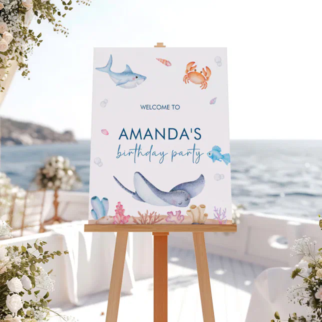 Under The Sea Birthday Welcome Sign, Sea Sign | Zazzle