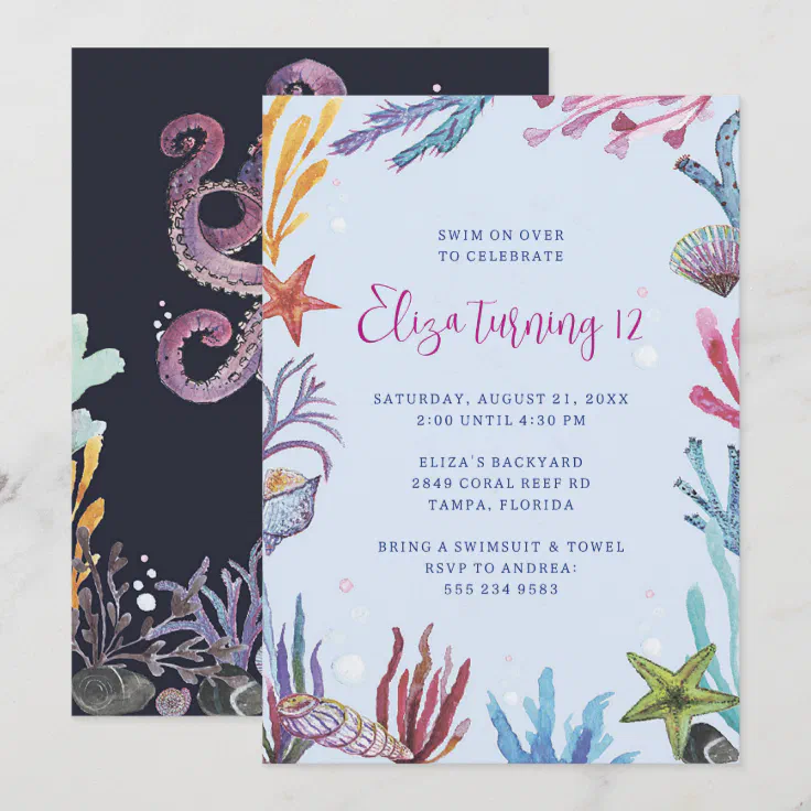 Under the Sea Coral Reef Party Invitation | Zazzle