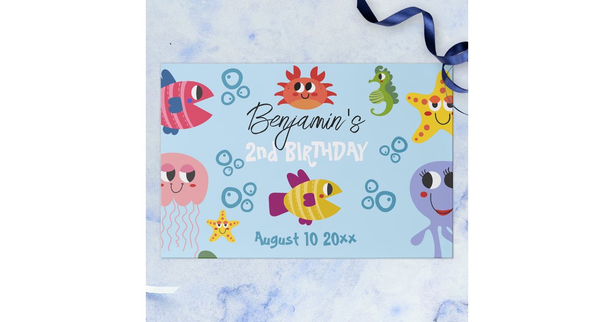 Under The Sea Creatures Birthday Paper Placemat | Zazzle
