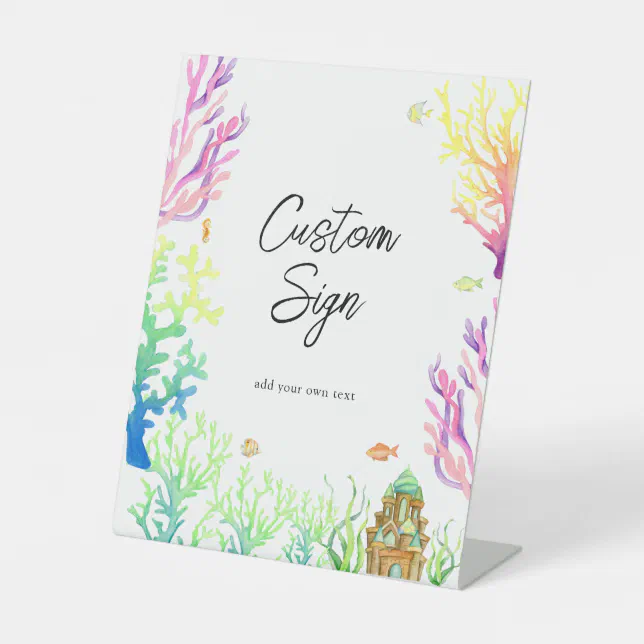 Under the Sea Custom Text Pedestal Sign | Zazzle