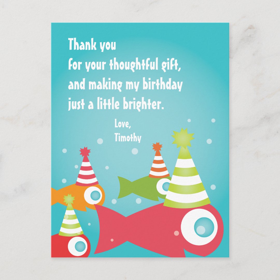 Under the Sea Fish Thank You Post Card | Zazzle