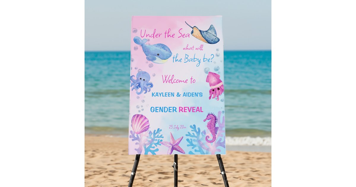 Under the sea gender reveal welcome sign | Zazzle