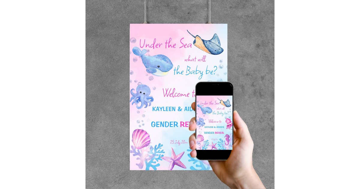 Under the sea gender reveal welcome sign | Zazzle