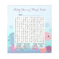 Under the Sea Girl Baby Shower Word Find Game Notepad | Zazzle