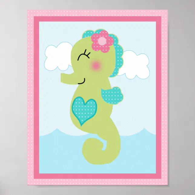 Under the Sea/ Girl /Sealife/Pink Art Poster | Zazzle