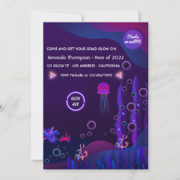 Under the Sea Glow Graduation Party Invitation | Zazzle