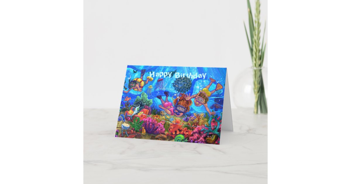 Under the Sea Happy Birthday Card | Zazzle