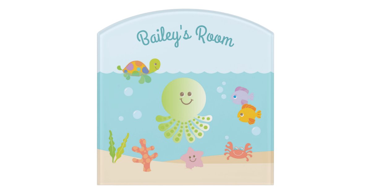 Under the Sea Kid's Bedroom or Bathroom Door Sign | Zazzle
