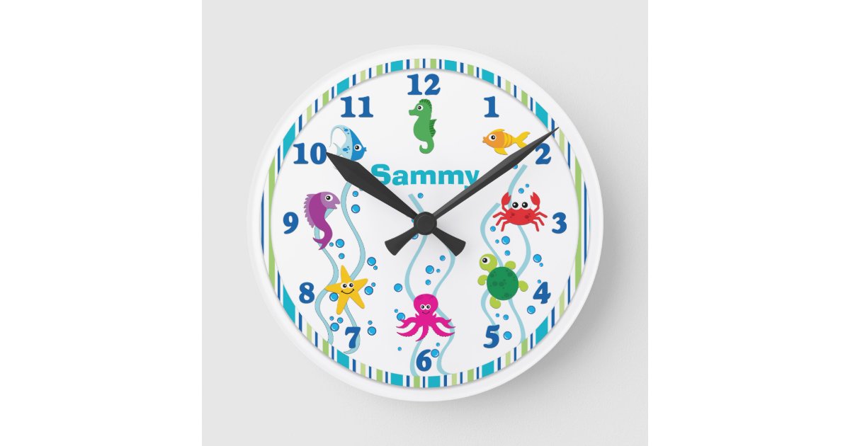 Under the Sea Kids Room Clock | Zazzle