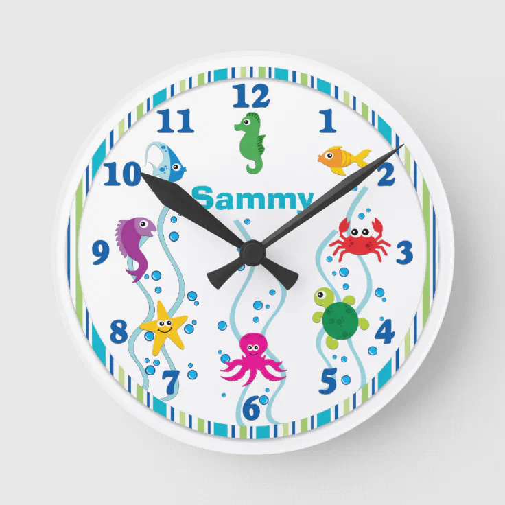 Under the Sea Kids Room Clock | Zazzle